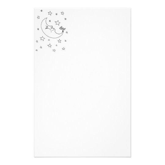 Moon & Stars Stationary Stationery | Zazzle.com