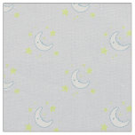 Moon & Stars Original Textile Print on Navy Fabric | Zazzle.com