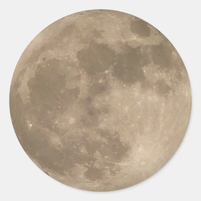 Moon Sticker Full Moon Stickers Fun Moon Gifts | Zazzle