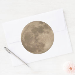 Moon Sticker Full Moon Stickers Fun Moon Gifts | Zazzle