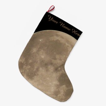 Moon Stocking Full Moon Christmas Stocking Custom | Zazzle