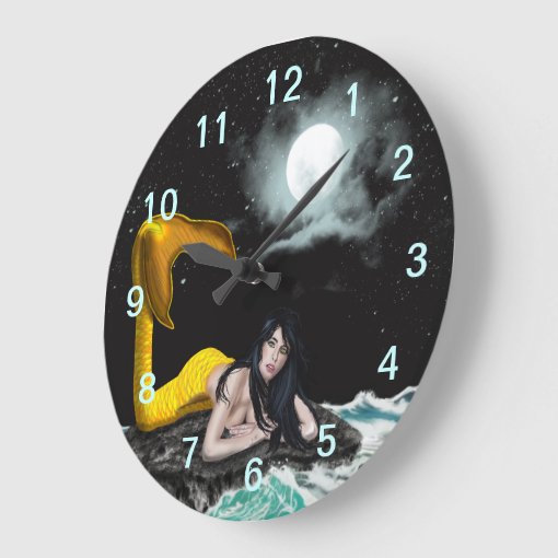 Moon Tide Mermaid Wall Clock | Zazzle