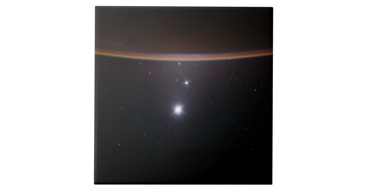 Moon, Venus, Jupiter & Earth (ISS) (NASA) (Space) Ceramic Tile | Zazzle