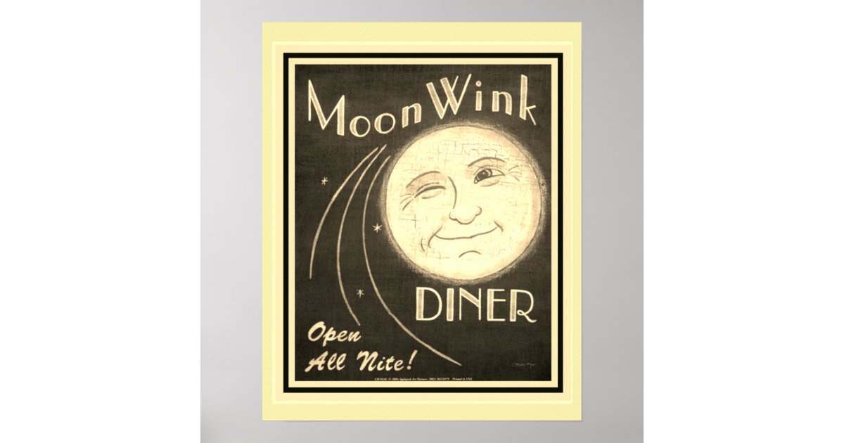 Moon Wink Diner 16 x 20 Poster | Zazzle