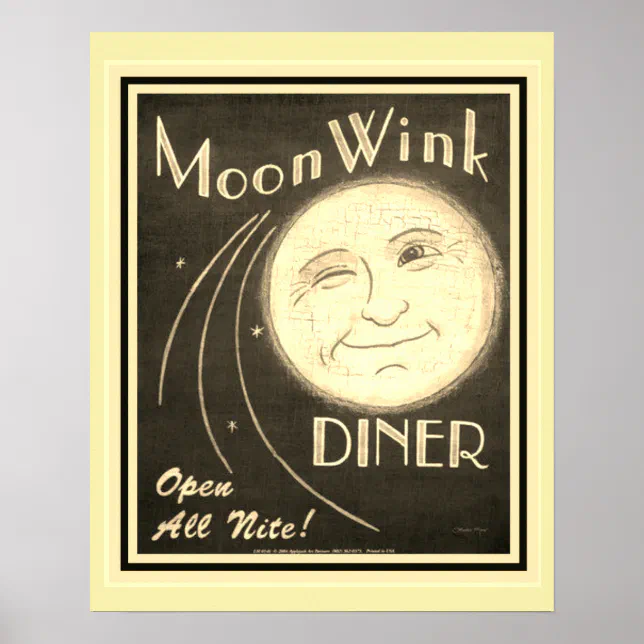 Moon Wink Diner 16 x 20 Poster | Zazzle