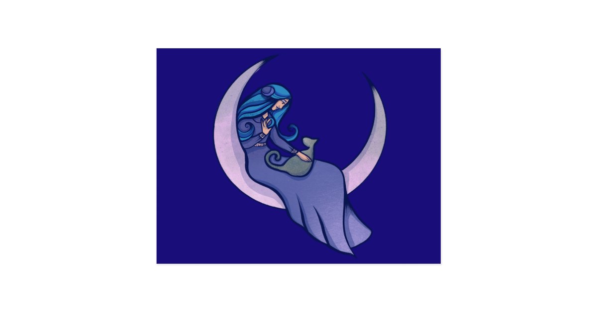 Moon Witch MoonChild Pagan Wicca Art Postcard | Zazzle.com