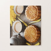 Mooncake and tea,Chinese mid autumn festival Jigsaw Puzzle | Zazzle