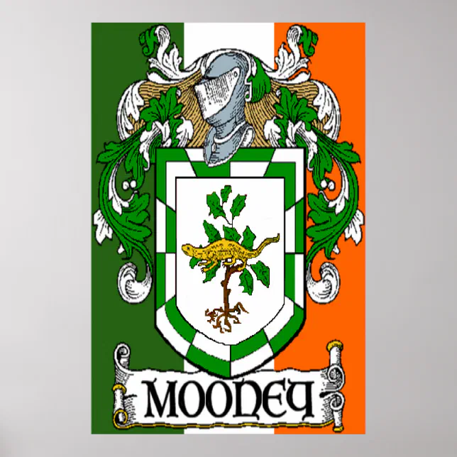 Mooney Coat of Arms Flag Poster Print | Zazzle