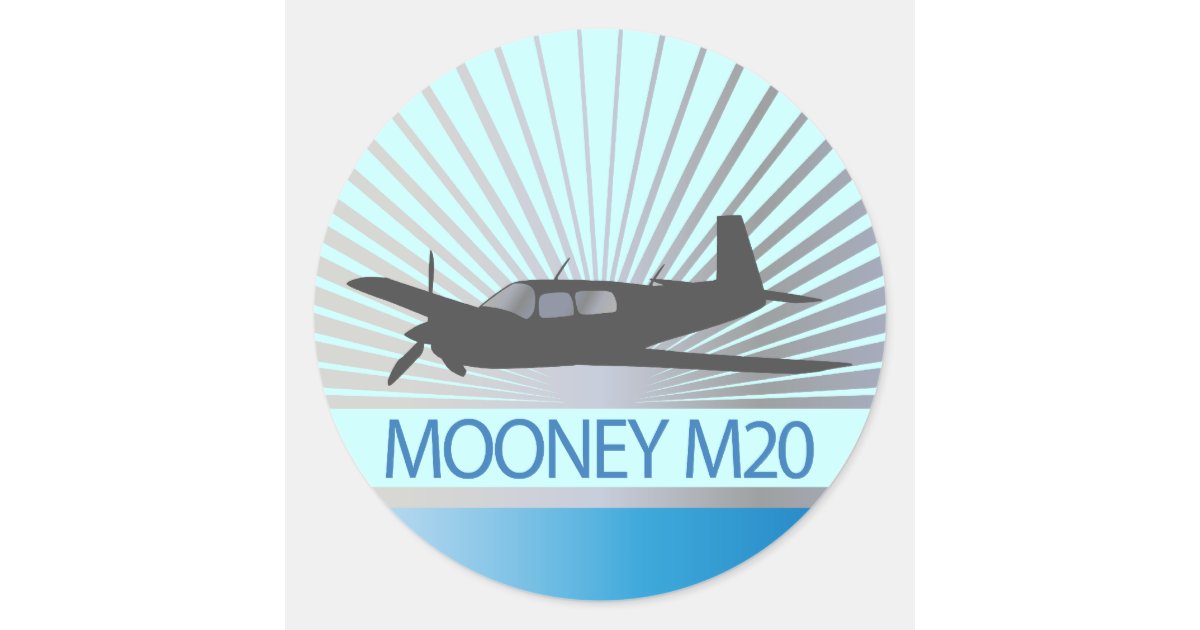 Mooney M20 Aviation Classic Round Sticker | Zazzle