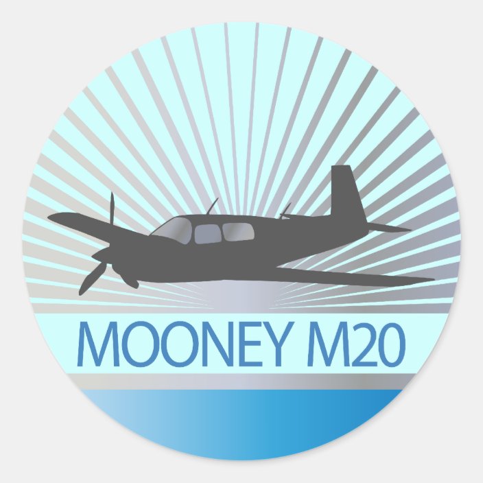 Mooney M20 Aviation Classic Round Sticker | Zazzle.com