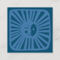 Moonlight Cute Charming Blue Social Media QR Code Square Business Card ...