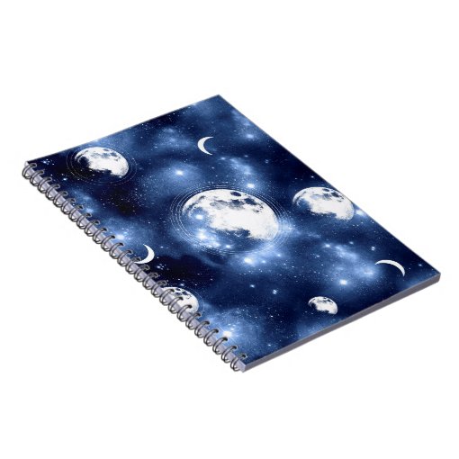 Moonlight Glow | Moon Phases in Sky Clouds Notebook | Zazzle