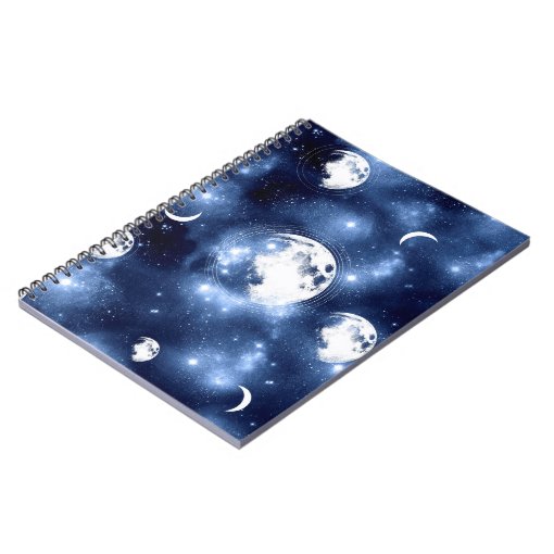 Moonlight Glow | Moon Phases in Sky Clouds Notebook | Zazzle
