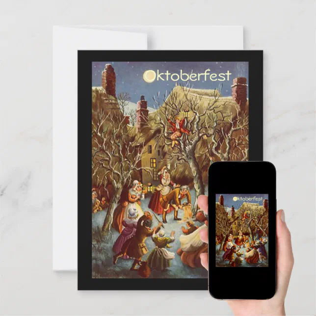 Moonlight Party Gathering Octoberfest Invitations | Zazzle