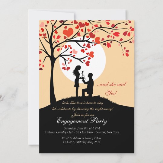 Moonlight Proposal Engagement Party Invitation | Zazzle.com