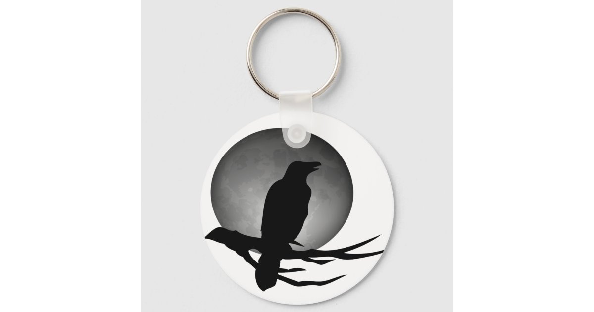 moonlight raven keychain | Zazzle