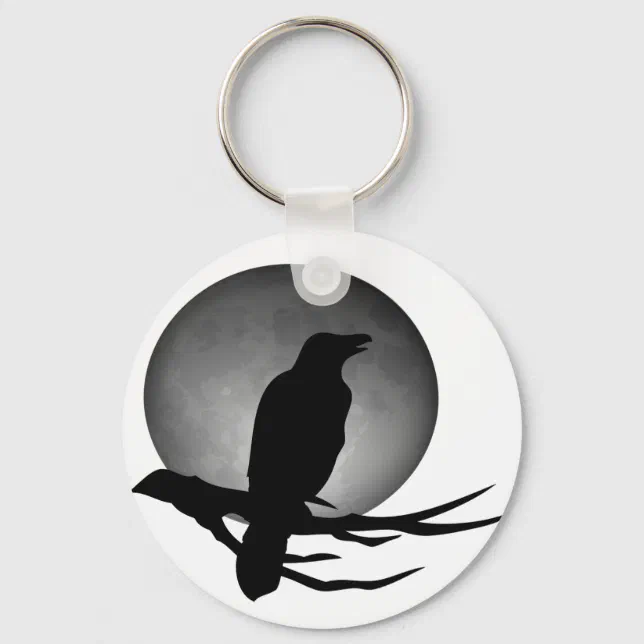 moonlight raven keychain | Zazzle