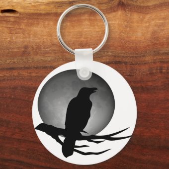 moonlight raven keychain | Zazzle