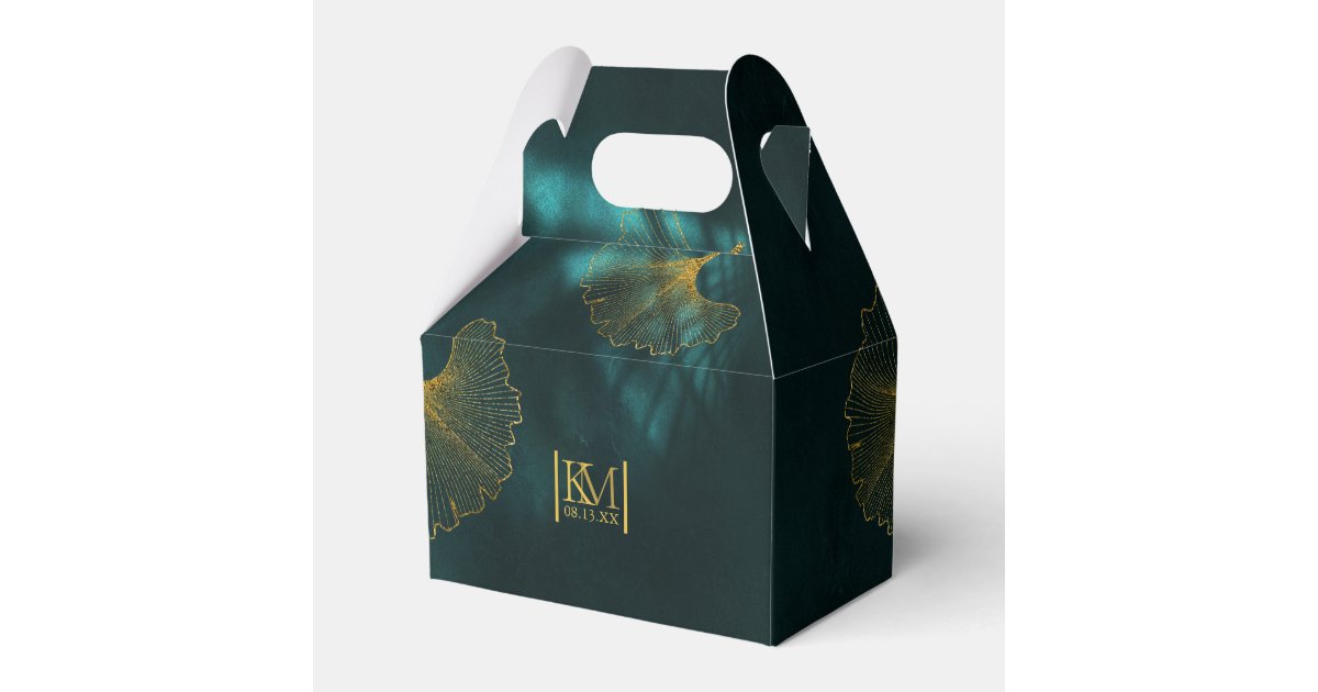 Moonlight Romance Wedding Emerald Green ID881 Favor Boxes | Zazzle