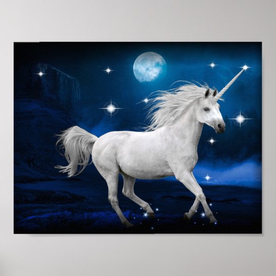 Moonlight Unicorn Poster | Zazzle.com