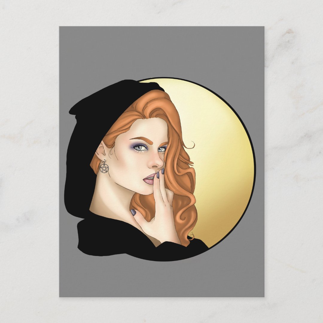 Moonlight Witch Postcard | Zazzle