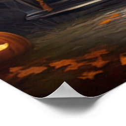 Moonlit Haunts, Halloween Poster | Zazzle