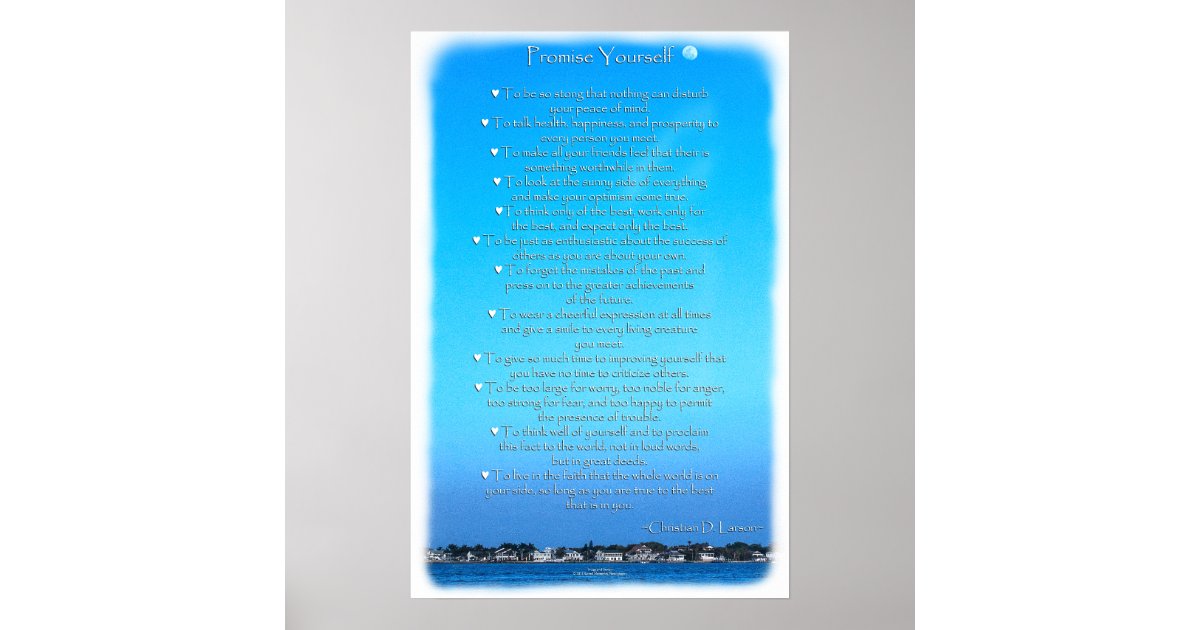 Moonlit Sky Optimist Creed Poster | Zazzle