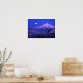 Moonrise over Mt Hood winter, Oregon Poster | Zazzle