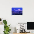 Moonrise over Mt Hood winter, Oregon Poster | Zazzle