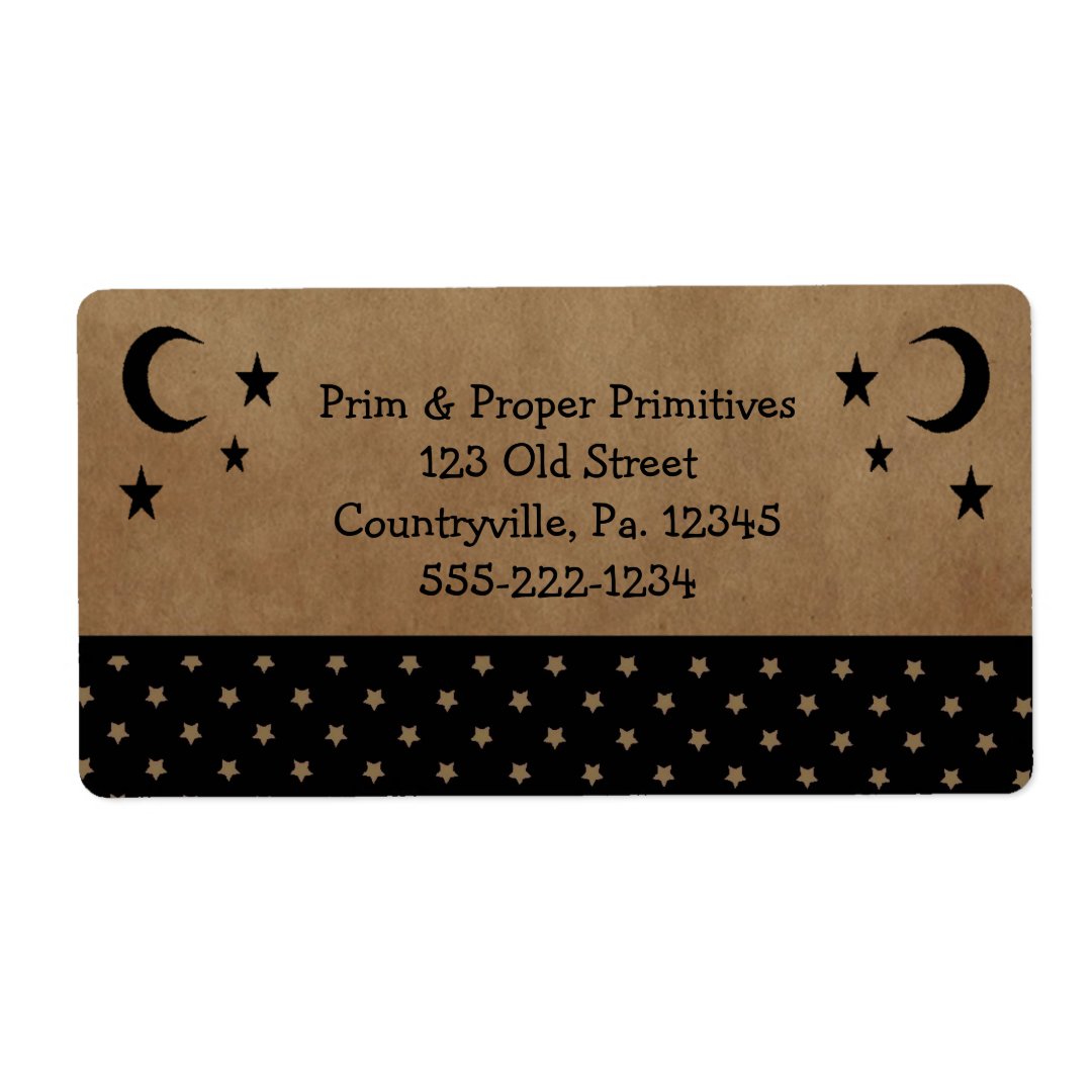 Moons And Stars Business Label | Zazzle