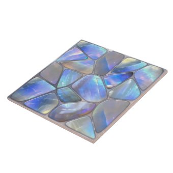 Moonstone Mosaic Cells Abstract Ceramic Tile | Zazzle