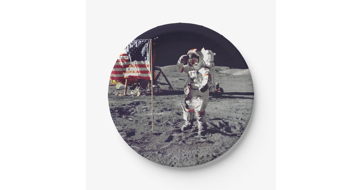 Moonwalk Apollo 17 Paper Plates | Zazzle