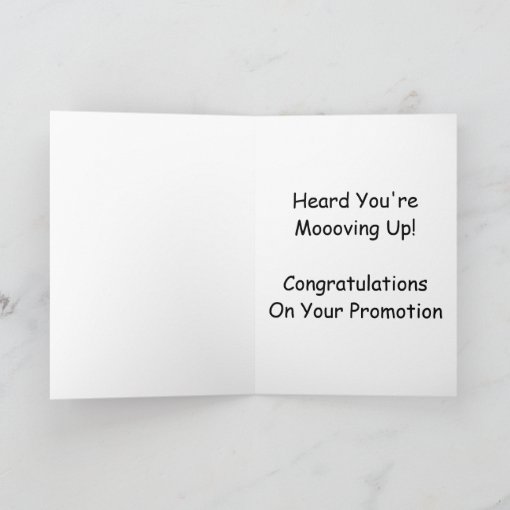 Moooving Up - Congratulations On Your Promotion! Card | Zazzle