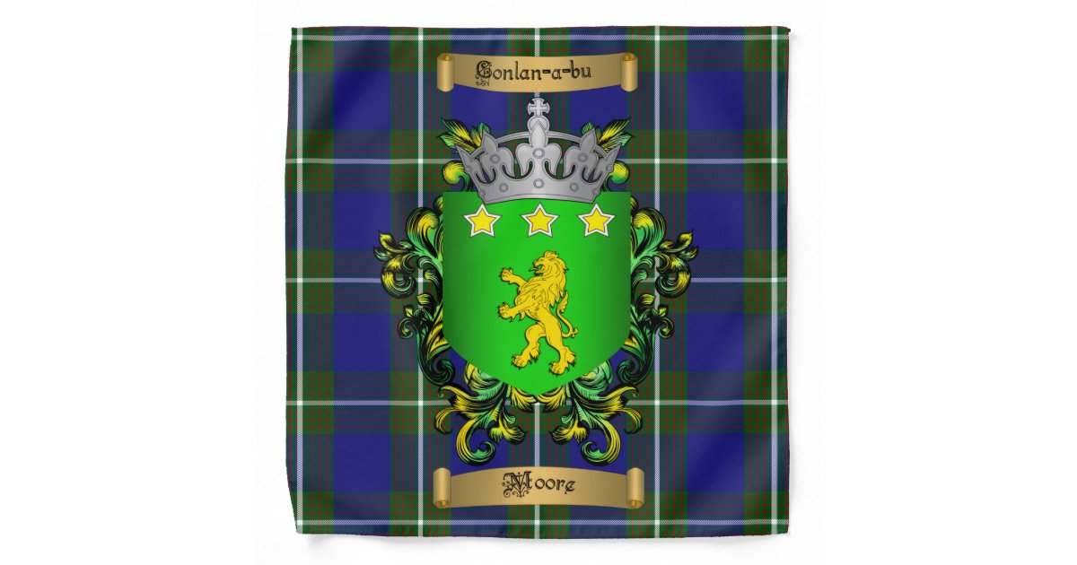 Moore Family crest and tartan Bandana | Zazzle
