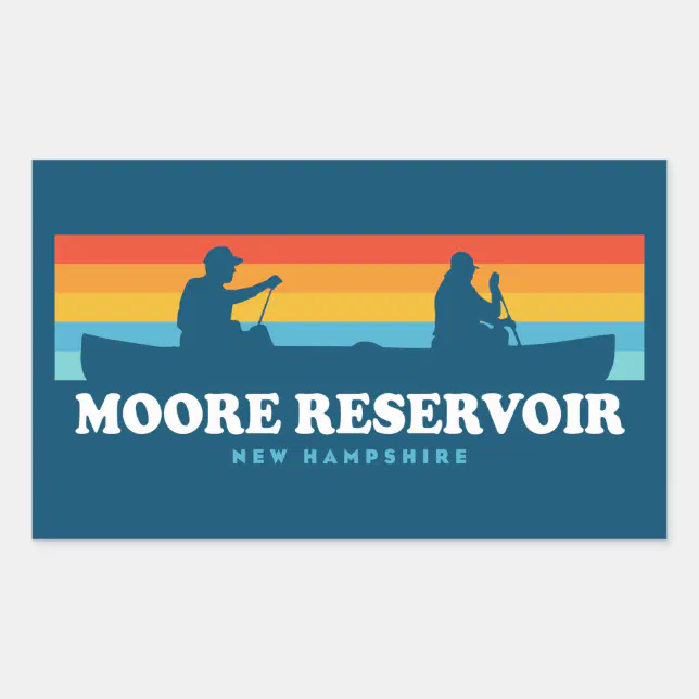 Moore Reservoir New Hampshire Canoe Rectangular Sticker | Zazzle