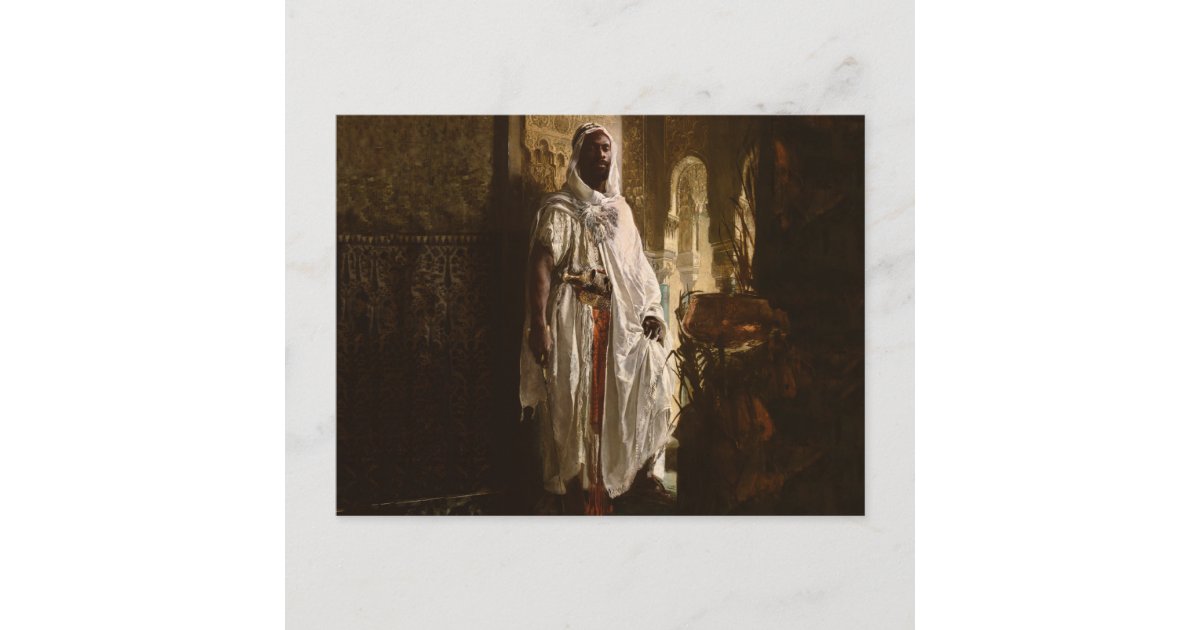 Moorish Chief African Art Painting Portrait Postcard | Zazzle