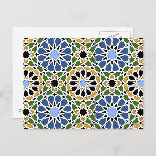 Moorish tile postcard | Zazzle