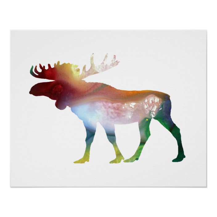 Moose Art Poster | Zazzle