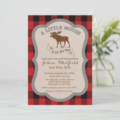 Moose Baby Shower Invitation | Zazzle