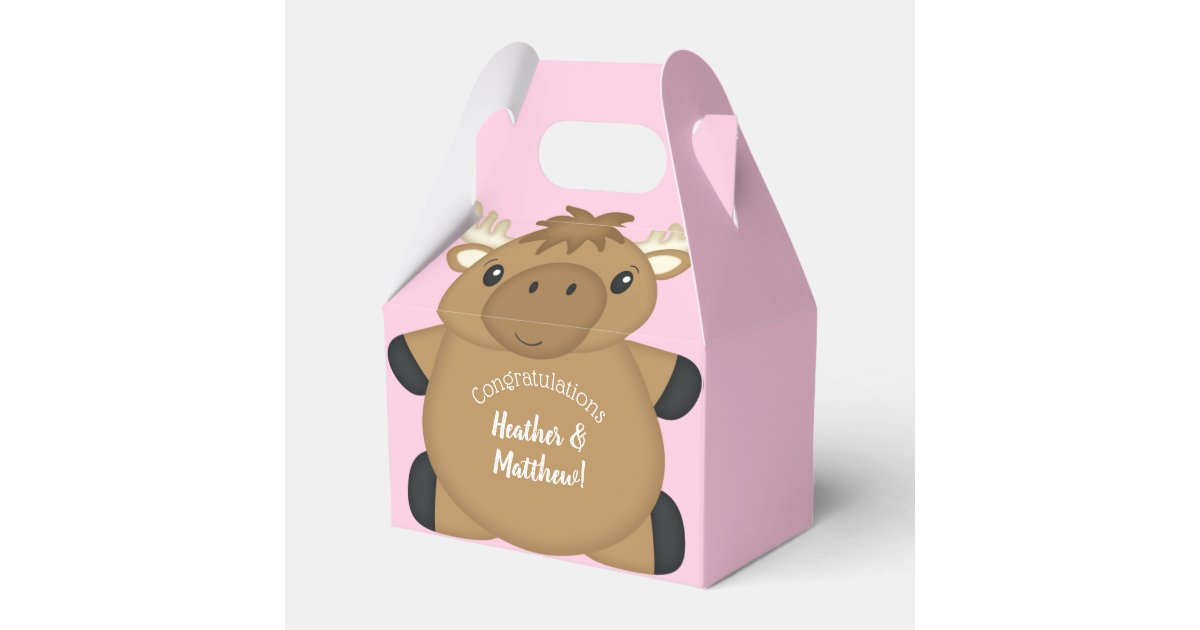 Moose Baby Shower Woodland Favor Boxes | Zazzle