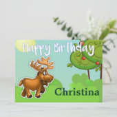 Moose Cartoon Birthday Card | Zazzle