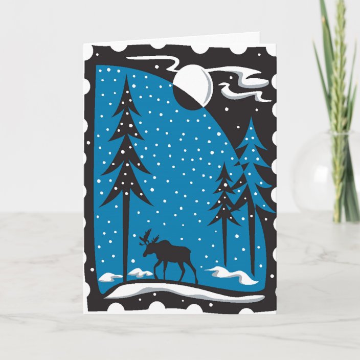 Moose Christmas Card | Zazzle.com