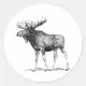 Moose Classic Round Sticker | Zazzle