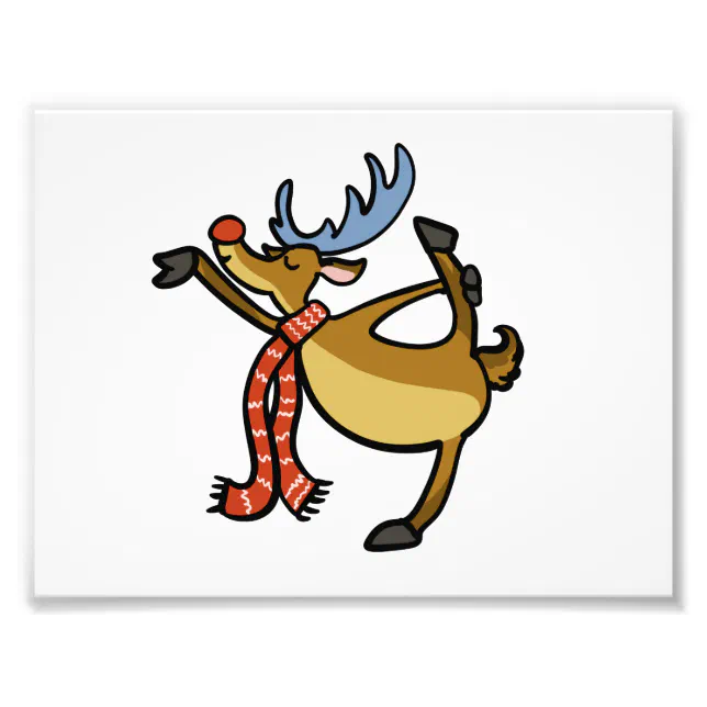 Moose dancing cartoon | choose background color photo print | Zazzle