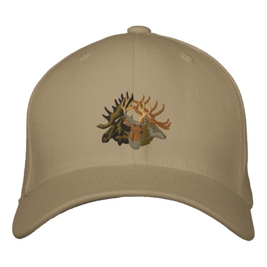 Moose, Elk, Deer Embroidered Baseball Cap | Zazzle.com