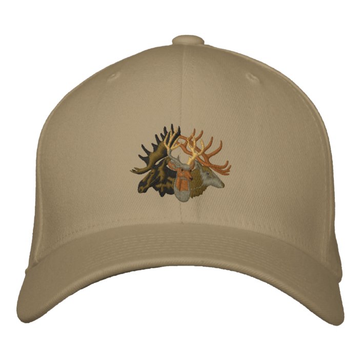 Moose, Elk, Deer Embroidered Baseball Cap | Zazzle.com