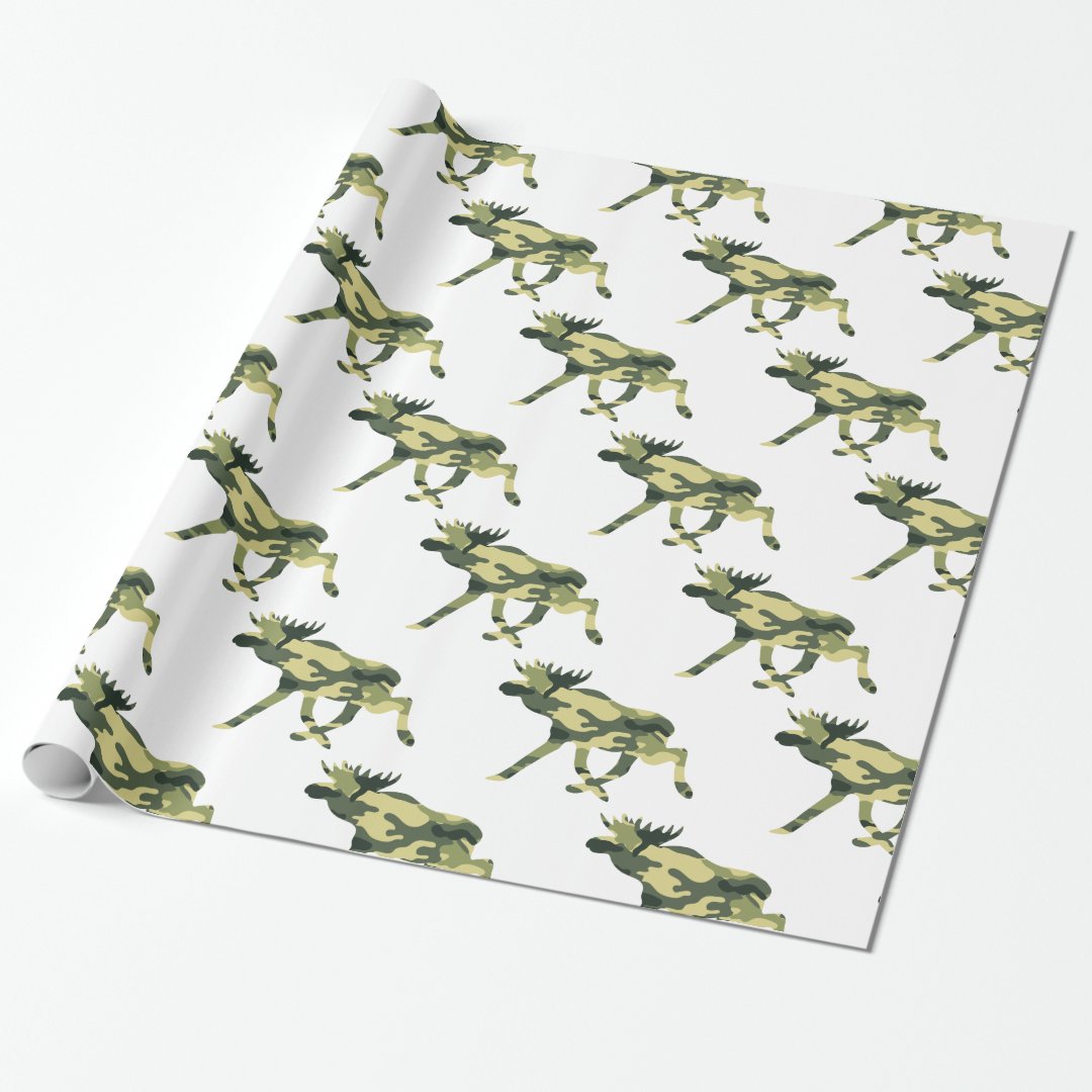 Moose / Elk Woodland Camouflage / Camo Wrapping Paper | Zazzle