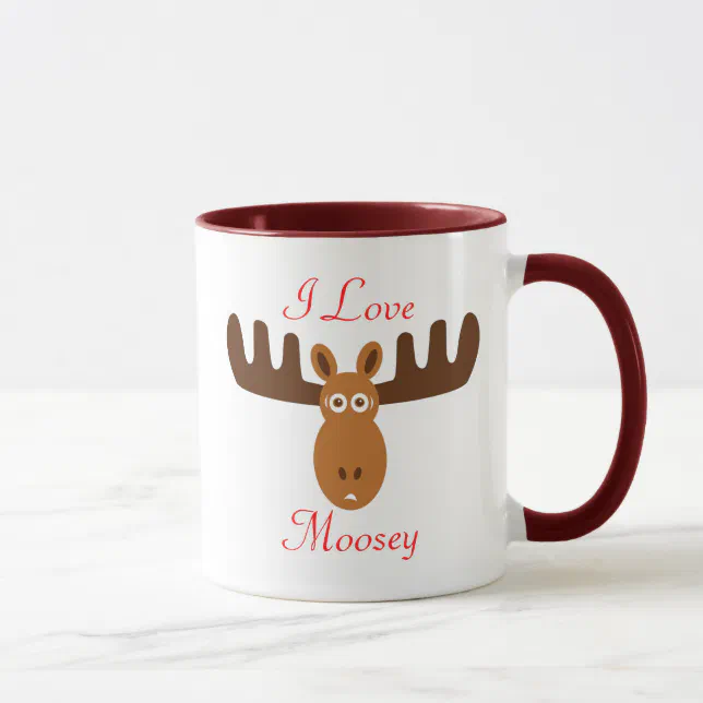 Moose Head_I Love Moosey Mug | Zazzle