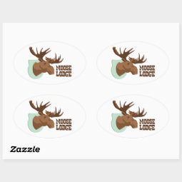 Moose Lodge Oval Sticker | Zazzle