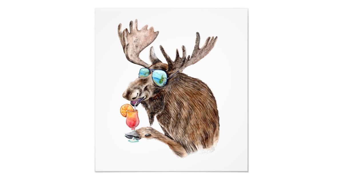 Moose on Vacation Photo Print | Zazzle